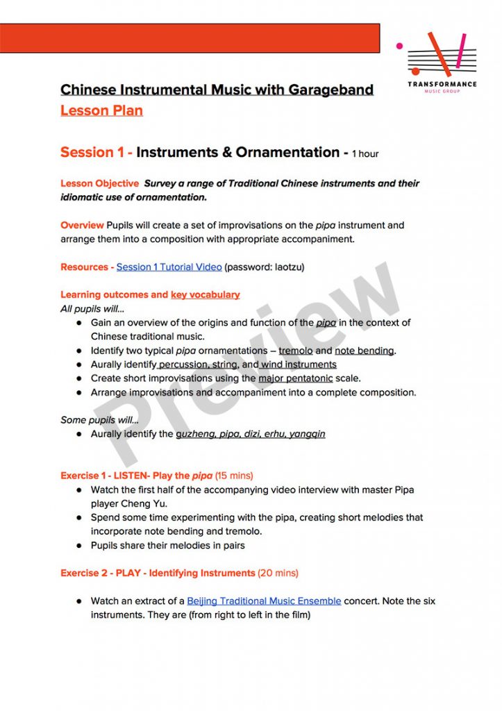 Introduction to Chinese Music - Transformance Music